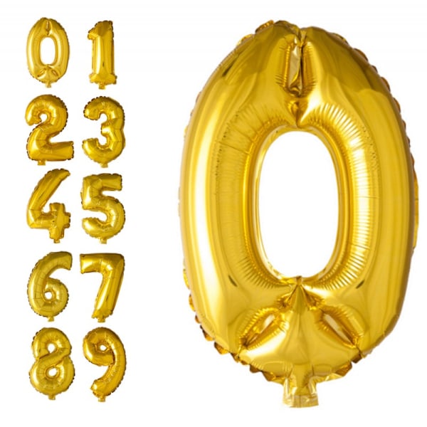Kulta Numerot -ilmapallot 0-9 - Suuri määrä ilmapalloja ...