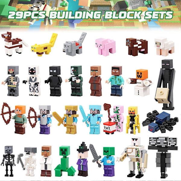 Adventskalender 2025 Minecraft, 24 dager Leketøysfigurer Byggeklosser ...