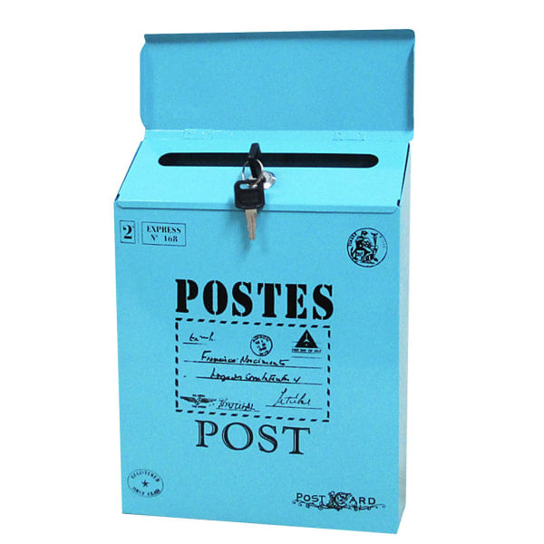 Vintage Retro Väggmonterad Brevlåda - Brev Post Tidningslåda Blue | Fyndiq