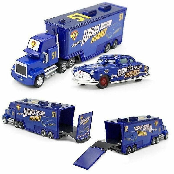 Pixar Cars No.51 Doc Hudson Hornet Mack Truck & Racer Diecast Toy Car 1 ...