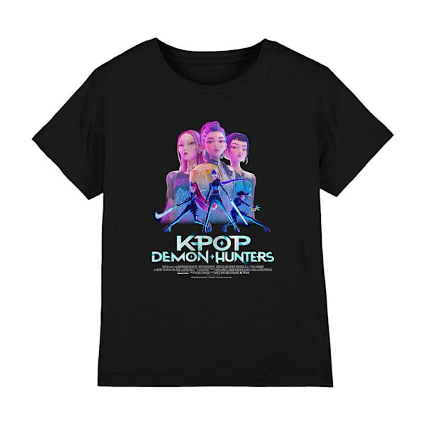 K-Pop Demon Hunters Barn/Kids Huntrix Huntr/X Poster T-Shirt Svart ...
