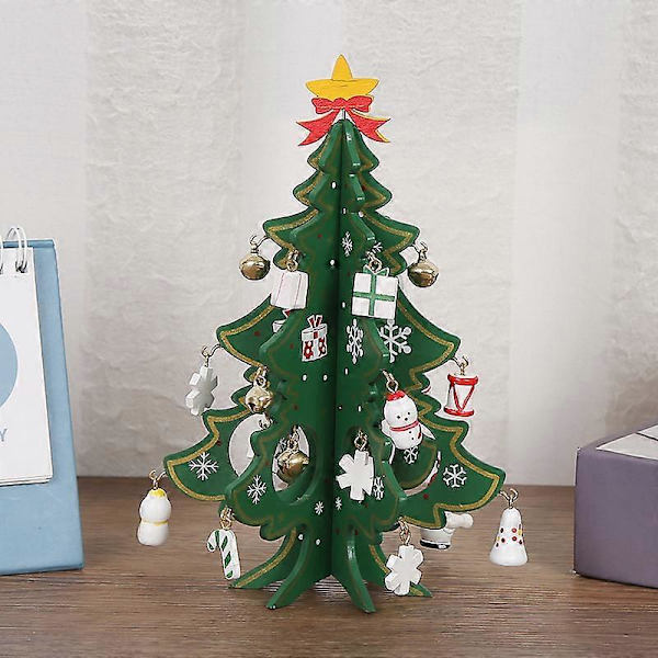 2025 Julgran Barns Handgjorda DIY Stereo Trä Julgran Scen Layout ...