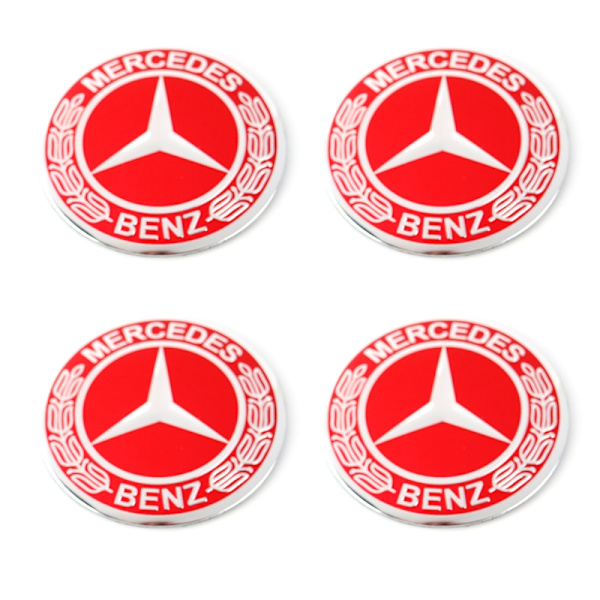 Mercedes 56,5mm röda hjulnav emblem till fälgar och centrumkåpor 4-pack ...