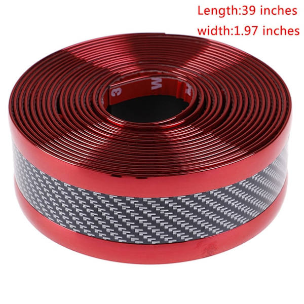 3m 3D kolfiber gummi skydd dörrlista röd röd | Röd | Fyndiq