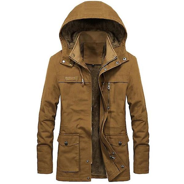 Ny Vinterjacka Herr Windbreaker Hooded Plus Velvet Washed Jackets Me ...
