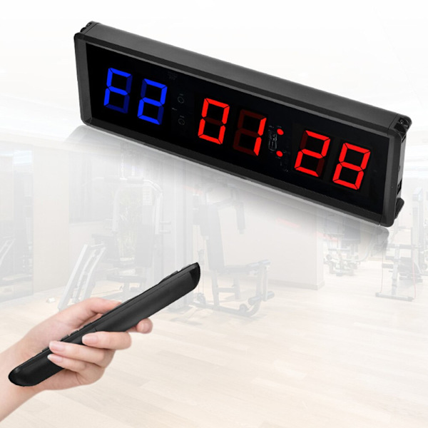 Digital Gym Timer Stoppur med fjärrkontroll LED Display Intervall | Fyndiq