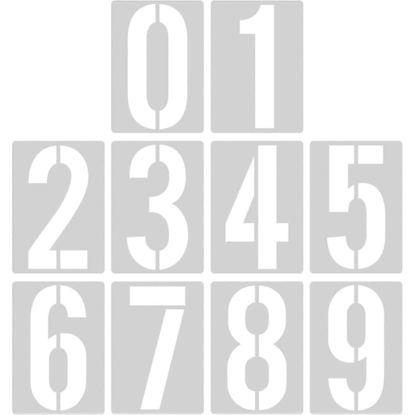 20 cm (8) Stora Sifferschabloner, 0 till 9 Siffermall Plast ...