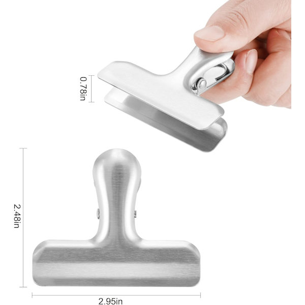 10-pak rustfri stålklemmer tøjklemmer metalklemmer 76 mm | Fyndiq