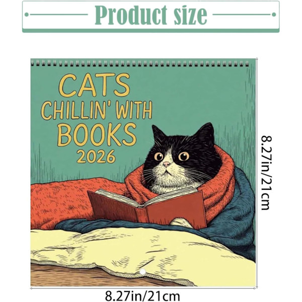 Katter och Böcker Hängande Kalender 2026, Katter och Böcker ...