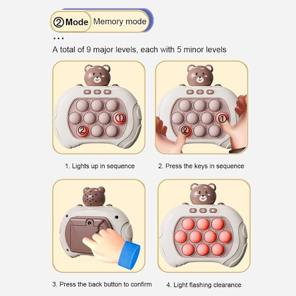 Pop It Game - Pop It Pro Light Up Game Quick Push Fidget Spel Z Brown ...