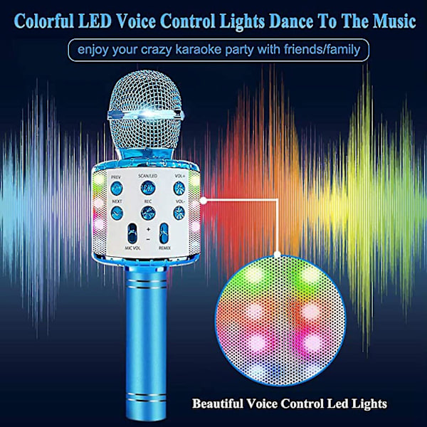 4 In 1 Bluetooth Karaoke Mikrofoni Kannettava Kaiutin Kädessä pidettävä ...