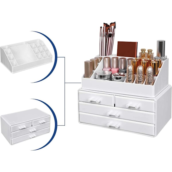 Akryl Kosmetisk Makeup Organizer med 4 lådor för förvaring i sovrummet ...