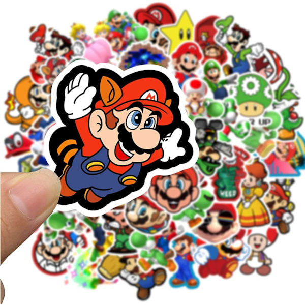100 st Mario Bros klistermärkesett, Super Mario Vinyl Vattentät S[YDE ...