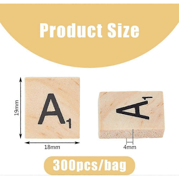300 st Bokstavsbrickor Alfabet Bokstäver 18X19mm Trä Bokstavering ...