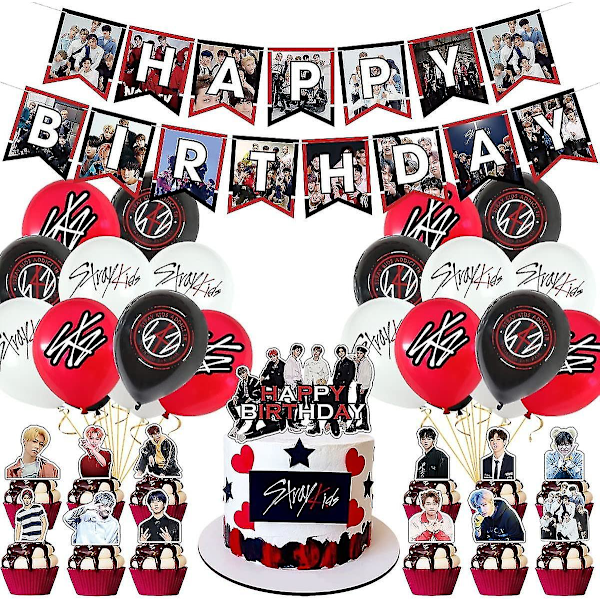 Heytea Stray-kids Festudstyr, Stray-kids Festpynt Inkluderer Tillykke ...