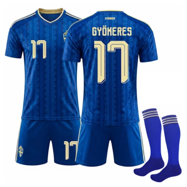 2026 World Cup Sverige Bortaställ Barn Vuxen Fotbollströja Nr.17 ...