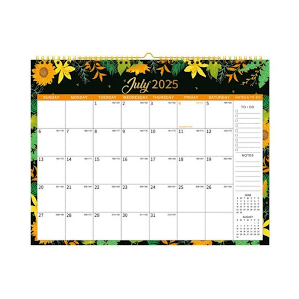 2025-2026 Veggkalender Dobbelspiralinnbinding Kalender 18 Måneders ...