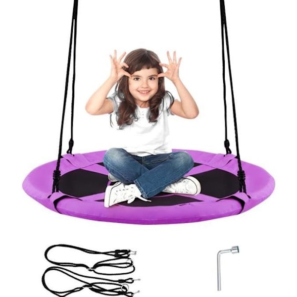 COSTWAY rund fågelbo gunga 100 CM diameter för trädstödd maximal ...