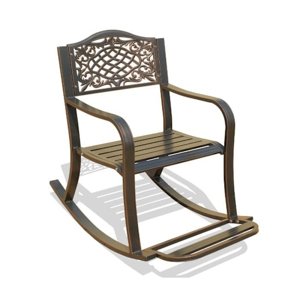 Trädgårds gungstol COSTWAY i formgjuten aluminium, med fotstöd, kurvat ...