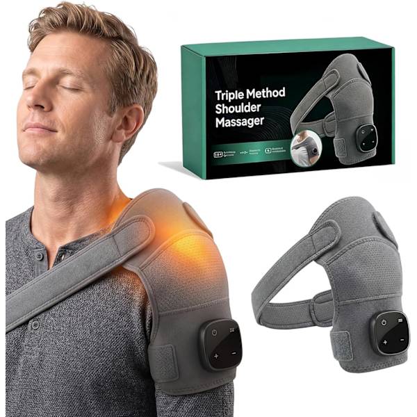 Triple-Method Shoulder Massager - Shiatsu Heated Pad, 3 Adjustable ...
