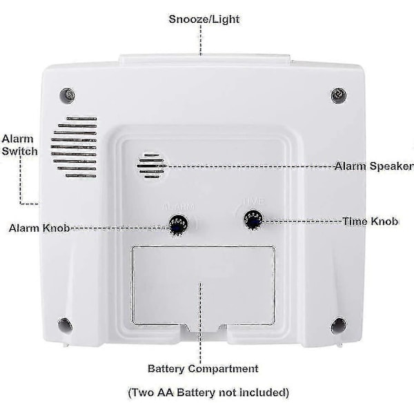 Analog Vekkerklokke for Seniorer, Stille Uten Tikking med Snooze ...