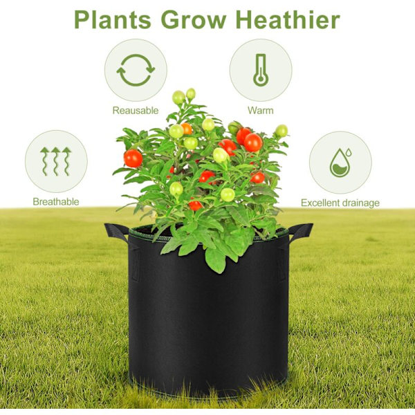 5 pcs 40L Planting Bag, Potato Planting Bag, Tomato Plant Bags with ...