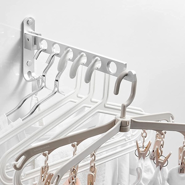 Veggmontert klesstativ, vegghenger tørkestativ, 90° rotasjon | Fyndiq