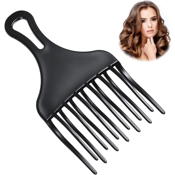 1 stk. Afro-kam, bredtandet afro-kam i plast, krøllet hårkam | Fyndiq