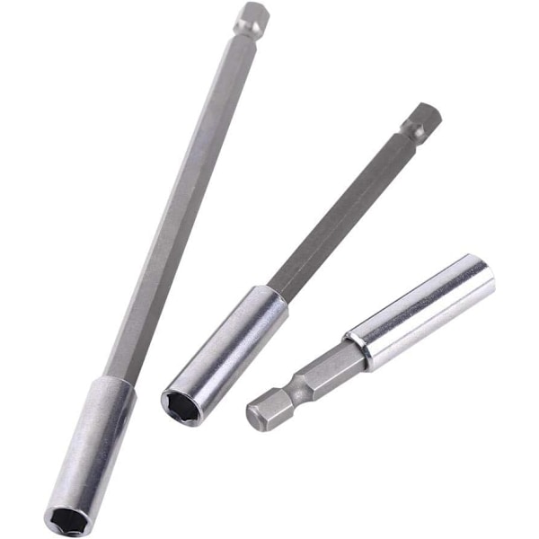 3 stk 1/4" magnetisk bit holder skruetrækker forlænger sekskantet skaft ...