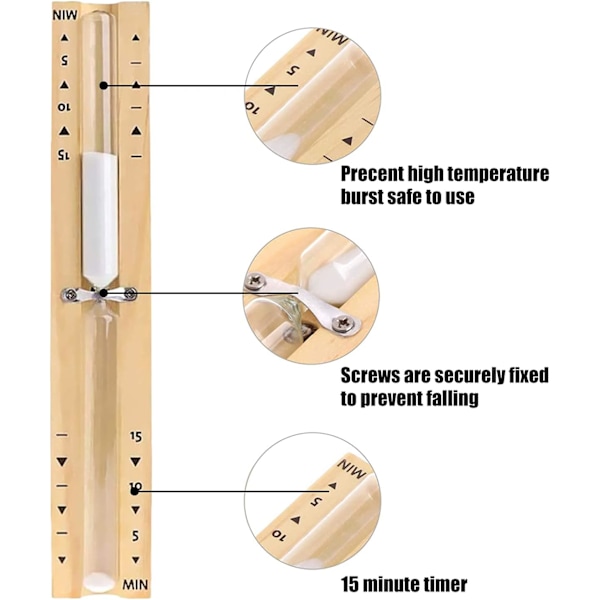 Bastu timglas med 15 minuters timer, värmebeständig, sandvit | Fyndiq