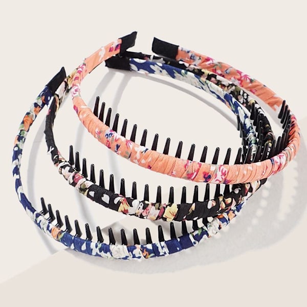 3 st Tandkam Hårband Hårbåge Färgglad Satin | Fyndiq