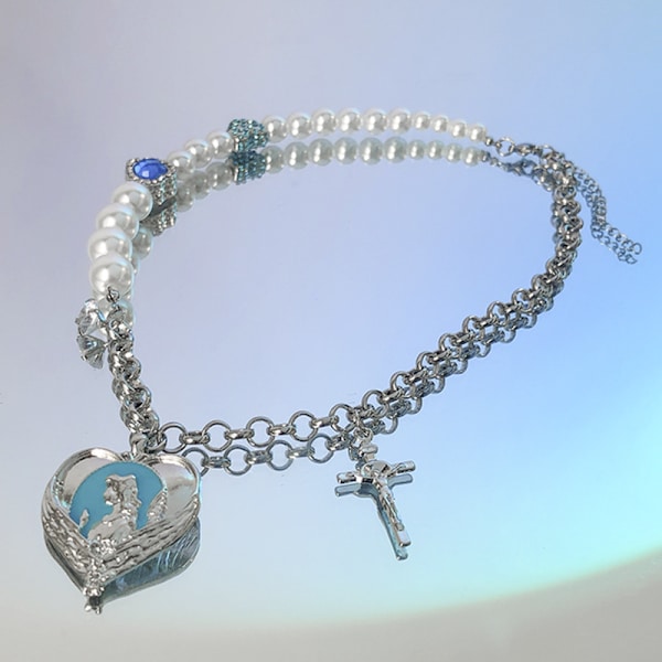 Söt coolt halsband kvinnlig sommar nisch design kärlek pärlsöm | Fyndiq