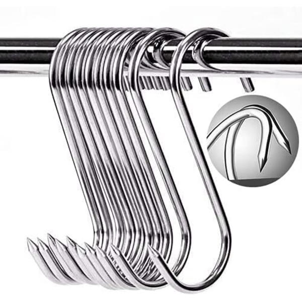 Sølv - 5 x Rustfrit Stål Slagterkroge, 120*40mm, S-Krog, til | Fyndiq