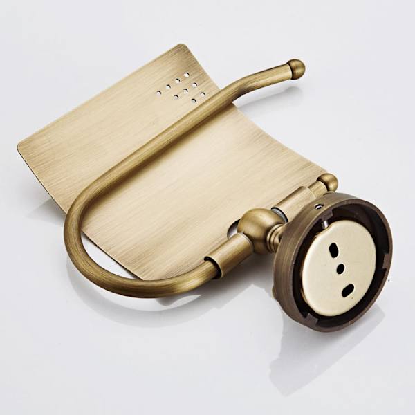 Antikvarttinen WC-paperiteline Keittiöpaperiteline Messinki Kylpyhuone ...