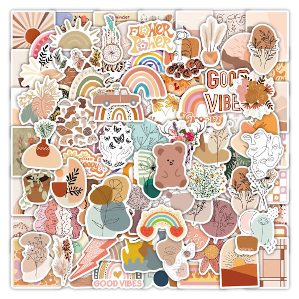 Boho Stickers 100 Stykker Bohemian Stickers Æstetiske Clipart Stickers ...