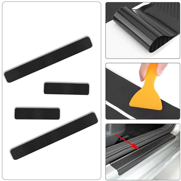 Carbon Fiber Car Sill Stickers med 3D-film för bil Välkommen 5cc5 | Fyndiq