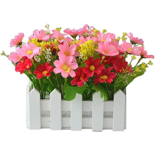 Konstgjorda blommor i kruka, konstgjorda blommor gula och vita | Fyndiq