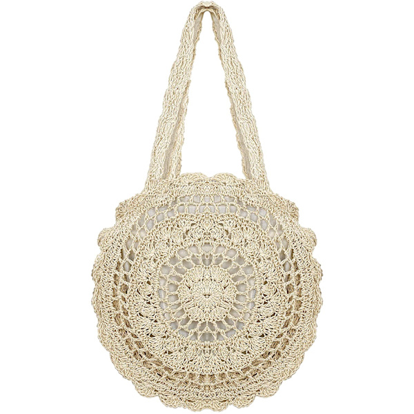 Rund halm väska dam sommar strand väska virka crossbody med | Fyndiq