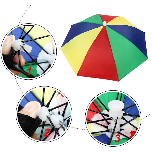 2 stk Head Paraply Hat Solskjerm Cap Fiske Hat Sun UV Protectio | Fyndiq