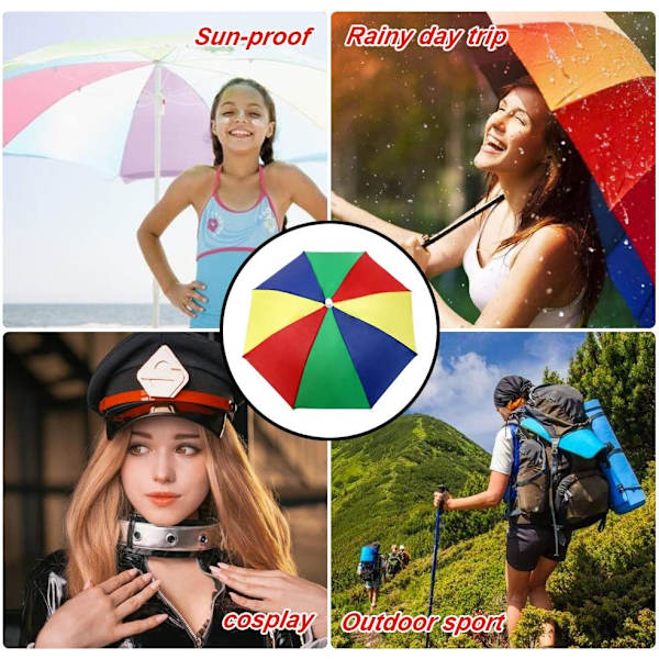 2 stk Head Paraply Hat Solskjerm Cap Fiske Hat Sun UV Protectio | Fyndiq