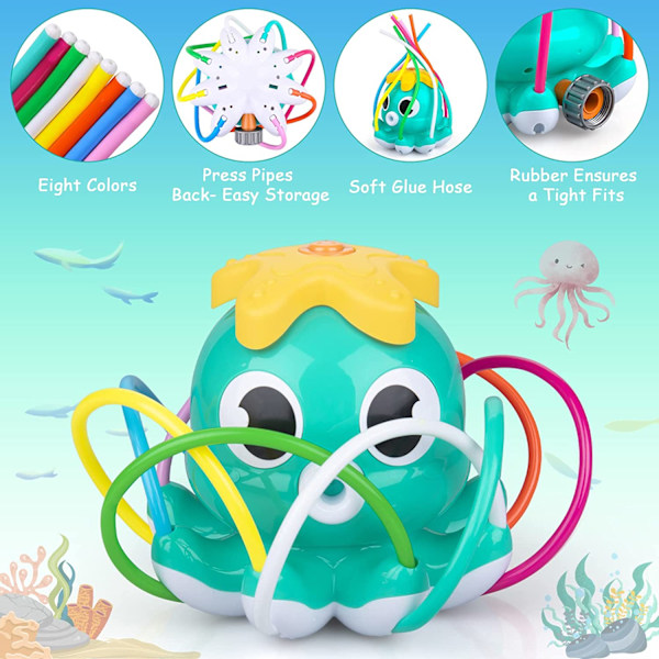 Octopus Water Spray Sprinkler för barn utomhus Yard Yard Yard Water ...