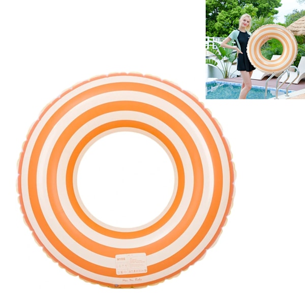 Sommar Retro Randig Tjock Uppblåsbar Badring - Orange - 1 st | Fyndiq