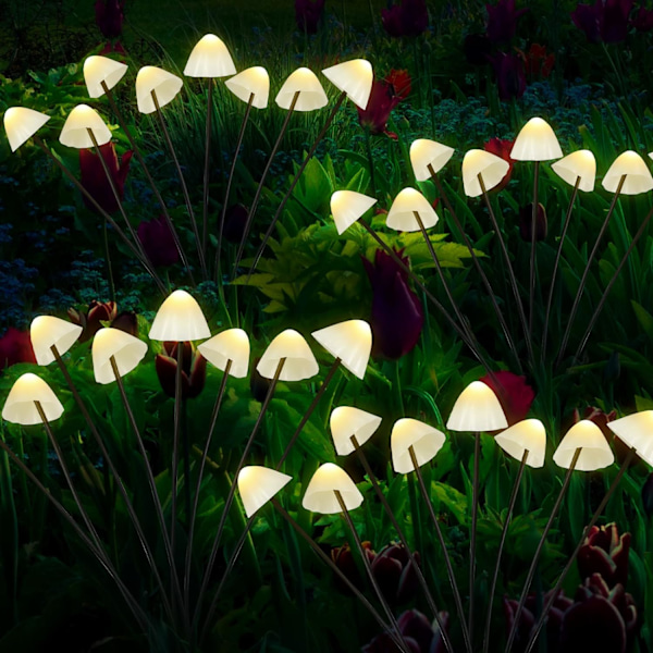 8 LED solcellslampor för trädgården, solcellslampor utomhus svamp ...