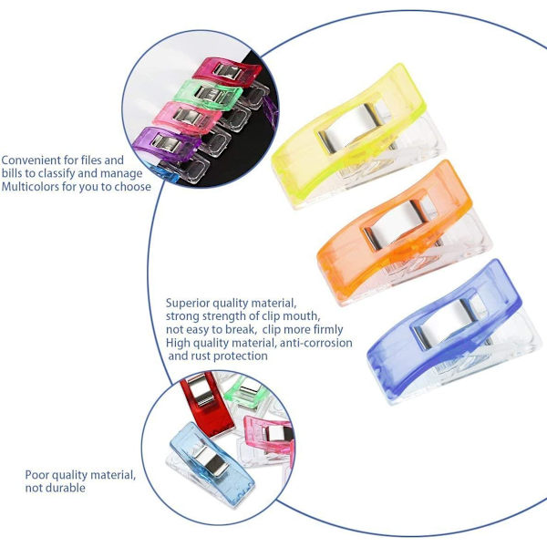 3,1*1 ,1*1,8 CM Set med 20 ST Clips Plastklämmor för att binda Sewi ...