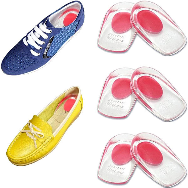 3 par (röd, L) självhäftande GEL silikonhöjande innersula h | Fyndiq