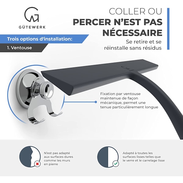 Bruseskraber med sugekopholder - 28 cm sort - vindue S b1c8 | Fyndiq