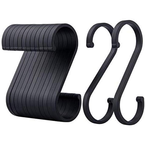 S-krokar, set med 12 aluminiumhängande S-krokar, matt finish Butche ...