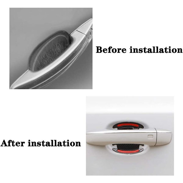 8 kpl Universaali 3D (Punainen) Hiilikuitu Auton Ovenkahva Maalin ...