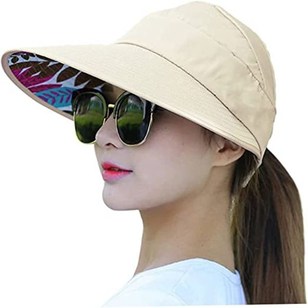 Solhattar med bred brätt, justerbar UV-skyddande solskyddshatt för W ...