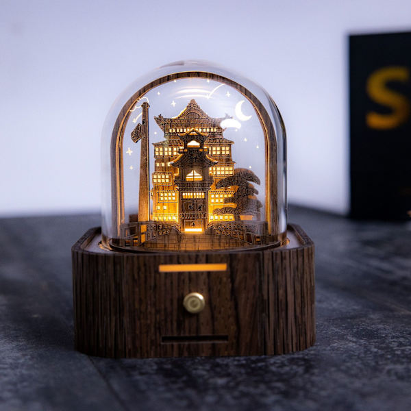 Antik 3 Stereo Night Light Music Box Retro Music Box Chihiro soup house ...
